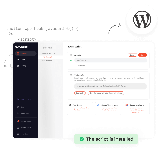 Create Unlimited WordPress Pop-Ups - Claspo Integrations